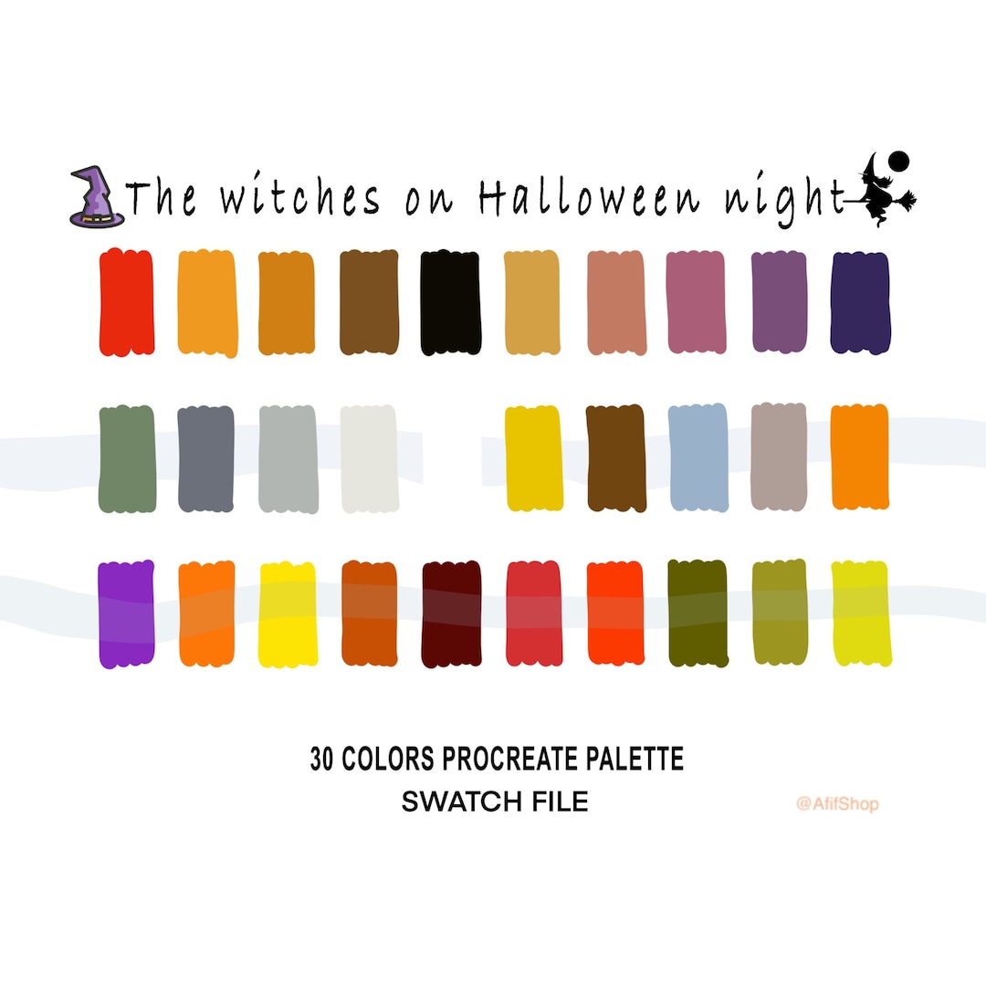 Witches Color Palette, Halloween, Halloween Night, Ipad, Procreate App ...