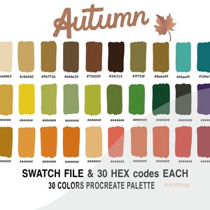 Autumn Color Palette Color Palette Seasons Ipad Procreate - Etsy