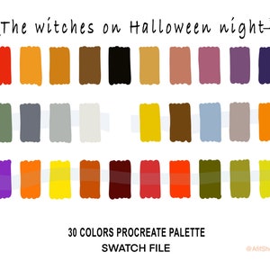 Halloween Color Palette, 120 Colors, 4 Swatches, HEX Codes for Party ...