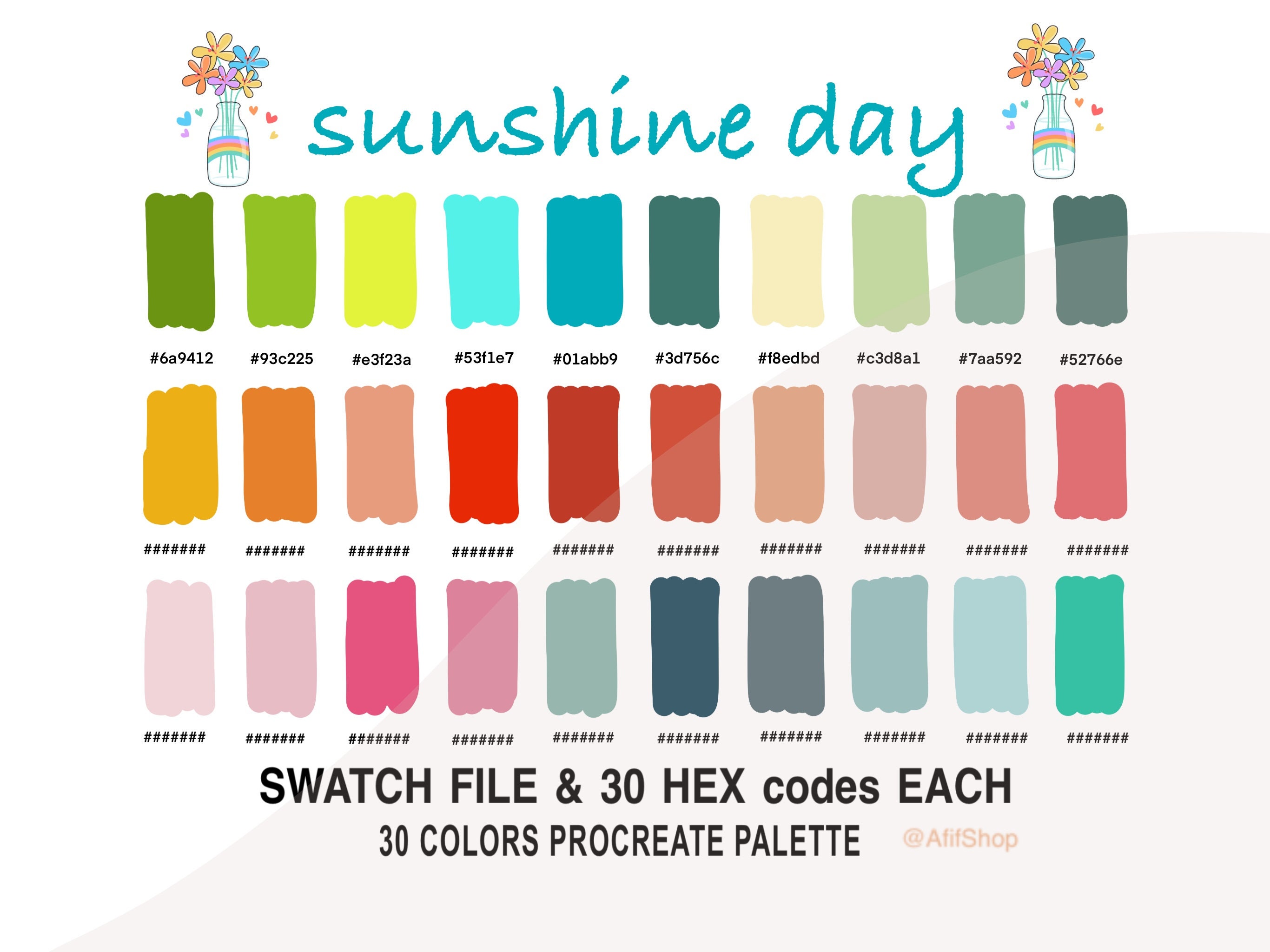 Sunshine Color Palette Color Palette Sunshine Day iPad - Etsy