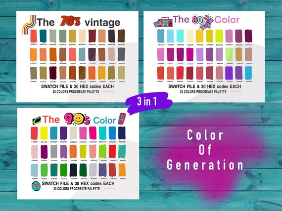 Color of Generations the 90s 80s 70s Vintage Color - Etsy