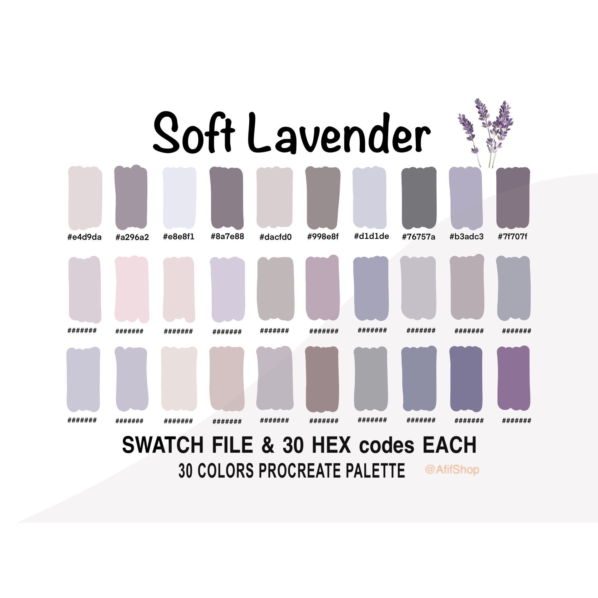 Soft Lavender Color, Color Palette, Purple Tone, Ipad, Procreate App ...