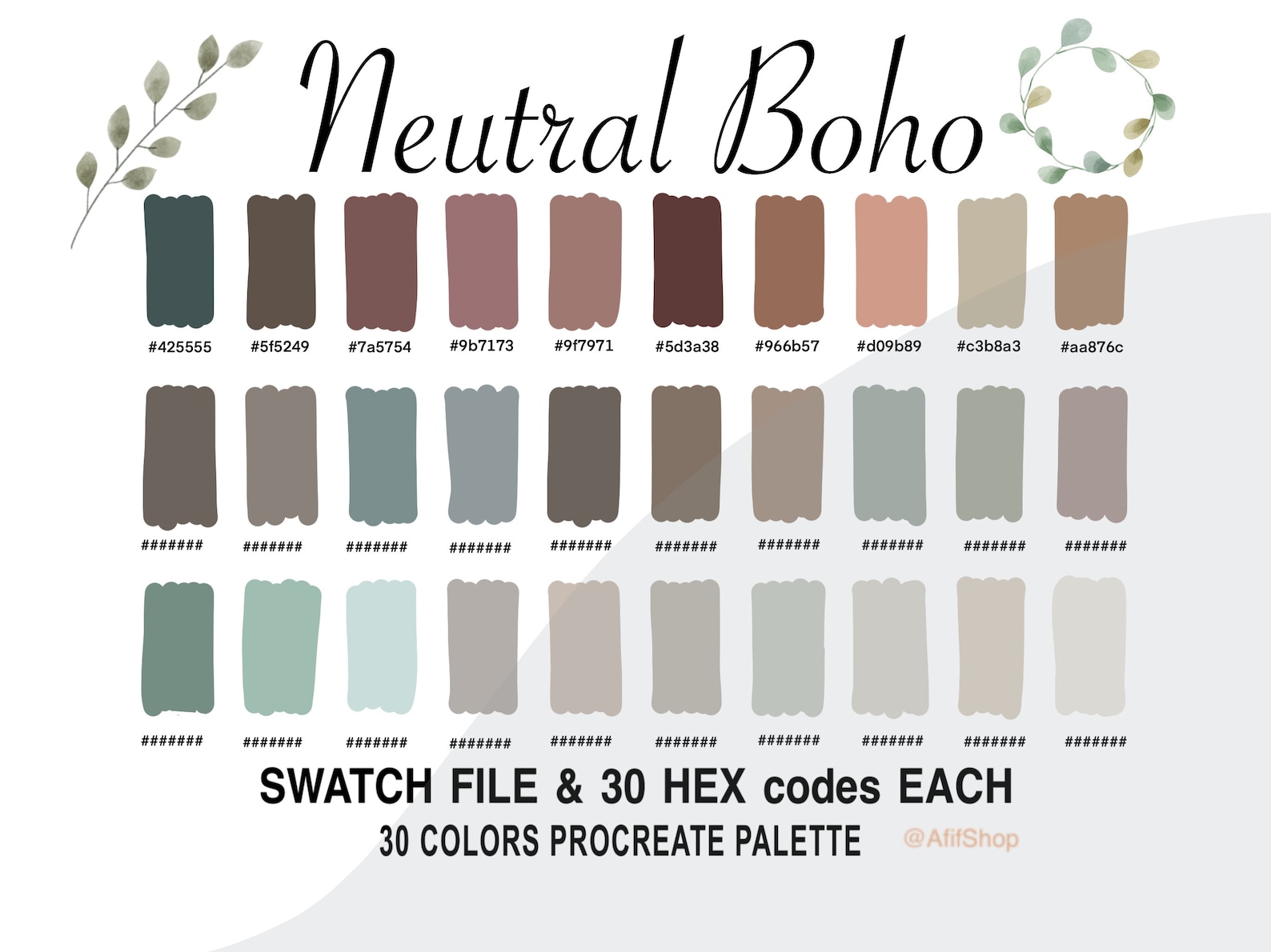 Neutral Boho Color Palette Boho Color Palette Ipad - Etsy