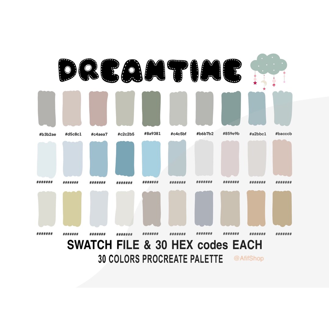 Dreamtime Color Palette, Dream Color Palette, Ipad, Procreate App ...