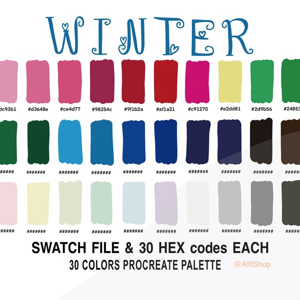 Winter Color Swatches - Etsy