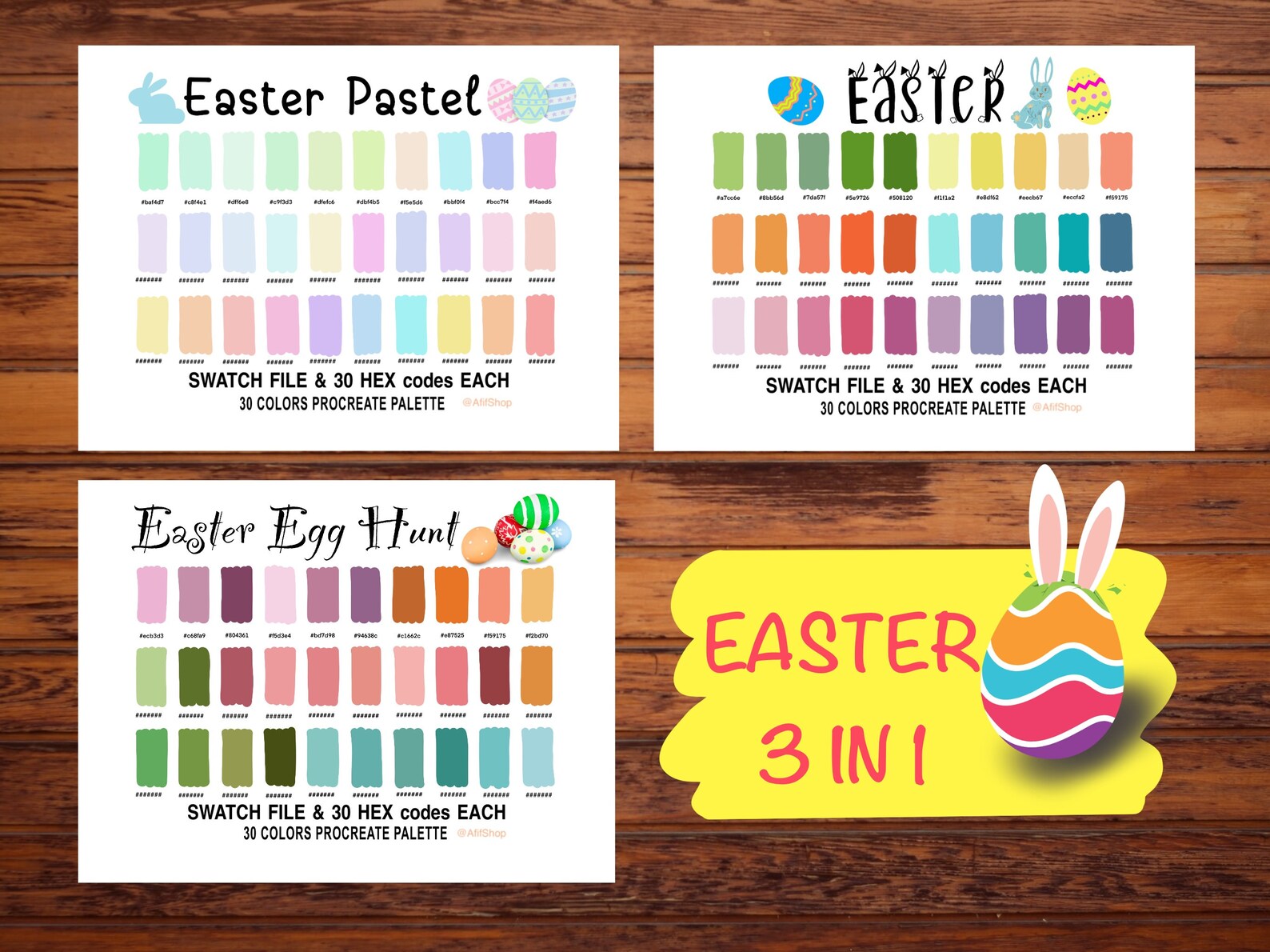 Easter Color Palette 90 Colors 3 Swatches HEX Codes Easter | Etsy