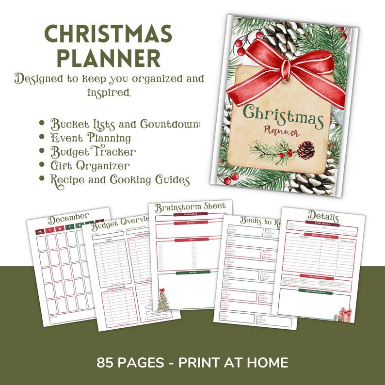 Printable Christmas Planner for a Joyful Season - 85 Pages Planner ...