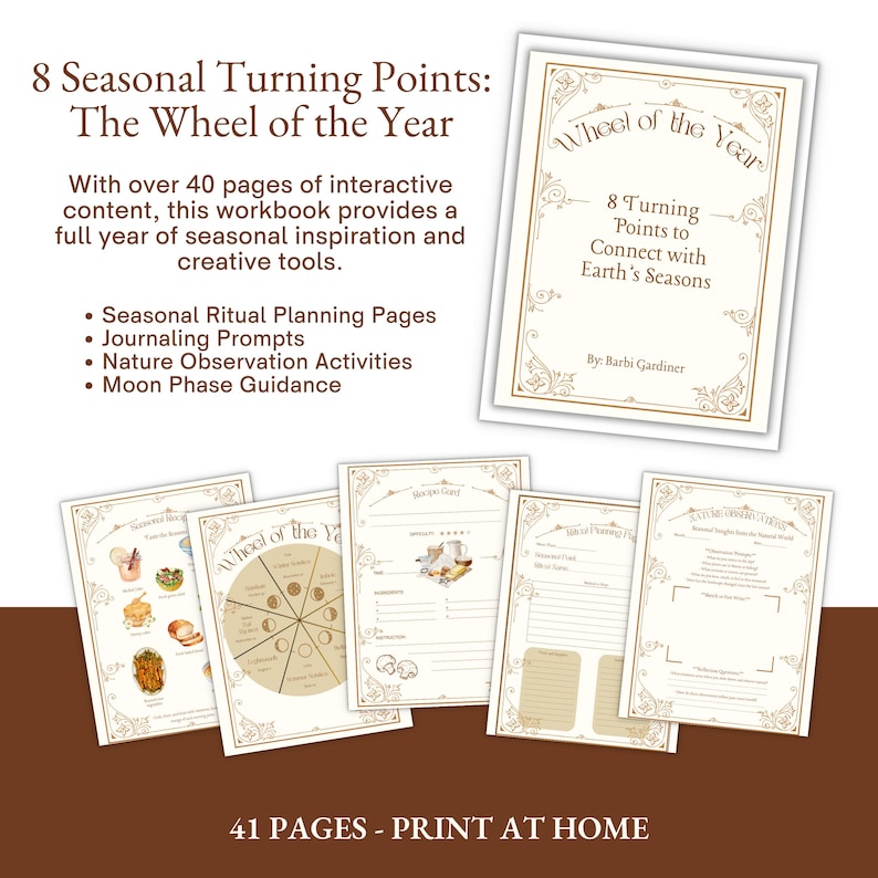 8 Seasonal Turning Points on the Wheel of the Year Workbook - Etsy