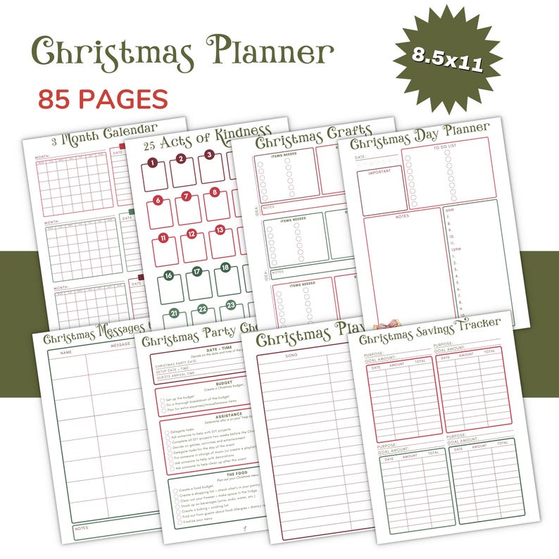 Printable Christmas Planner for a Joyful Season - 85 Pages Planner ...