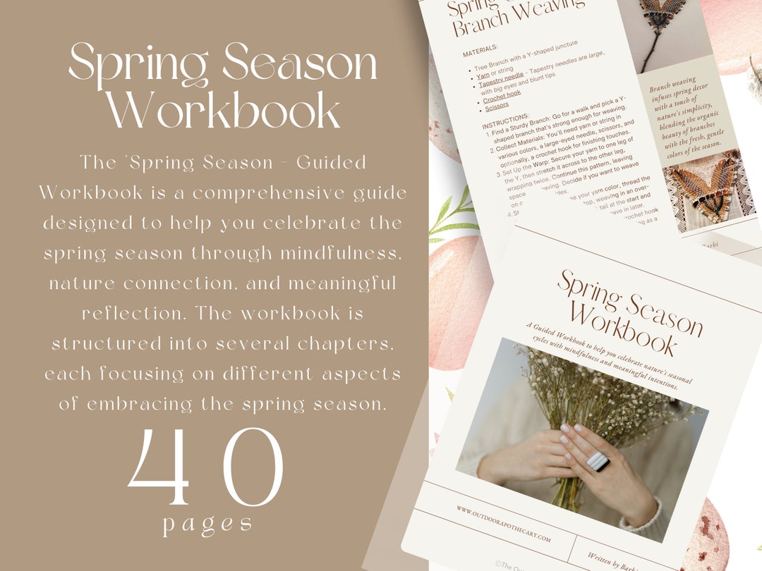 Spring Season Workbook: 40 Pages to Connect You With the Energy of the ...