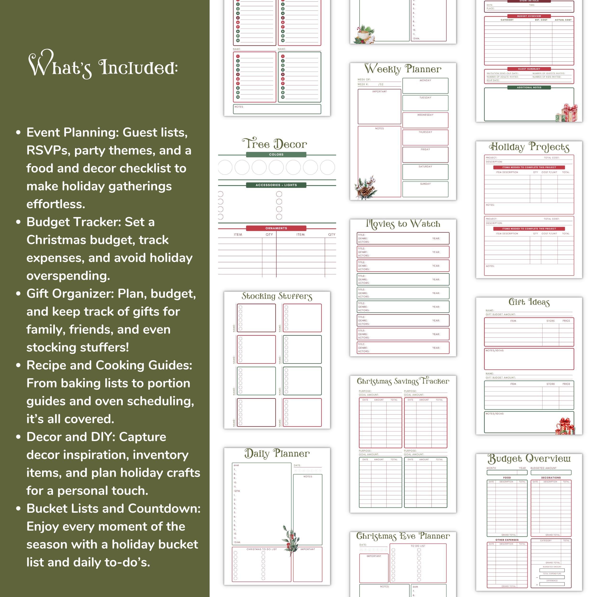Printable Christmas Planner for a Joyful Season - 85 Pages Planner ...