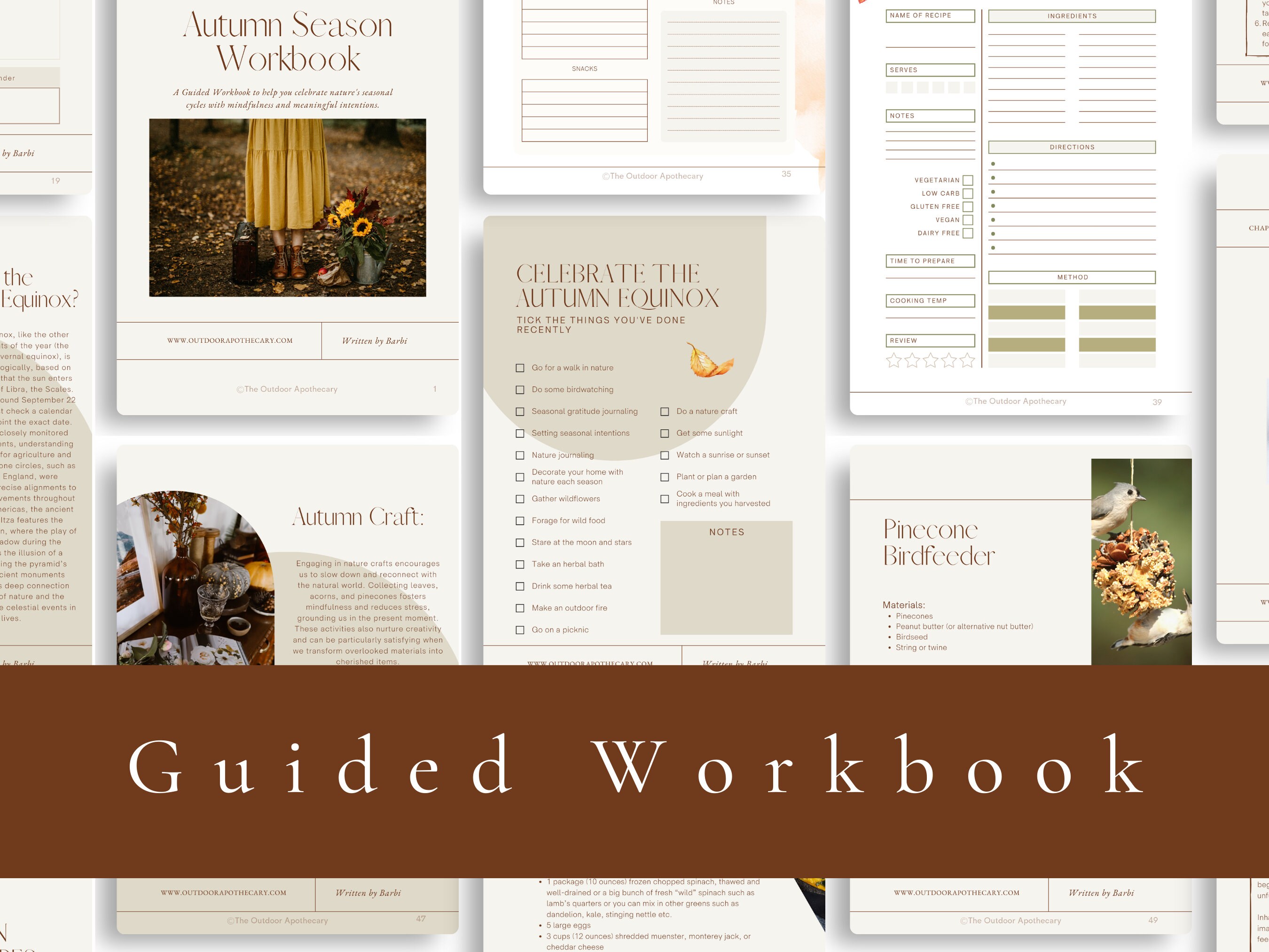 Autumn Season - Guided Workbook: 53-page PDF Printable - Fall Planner ...