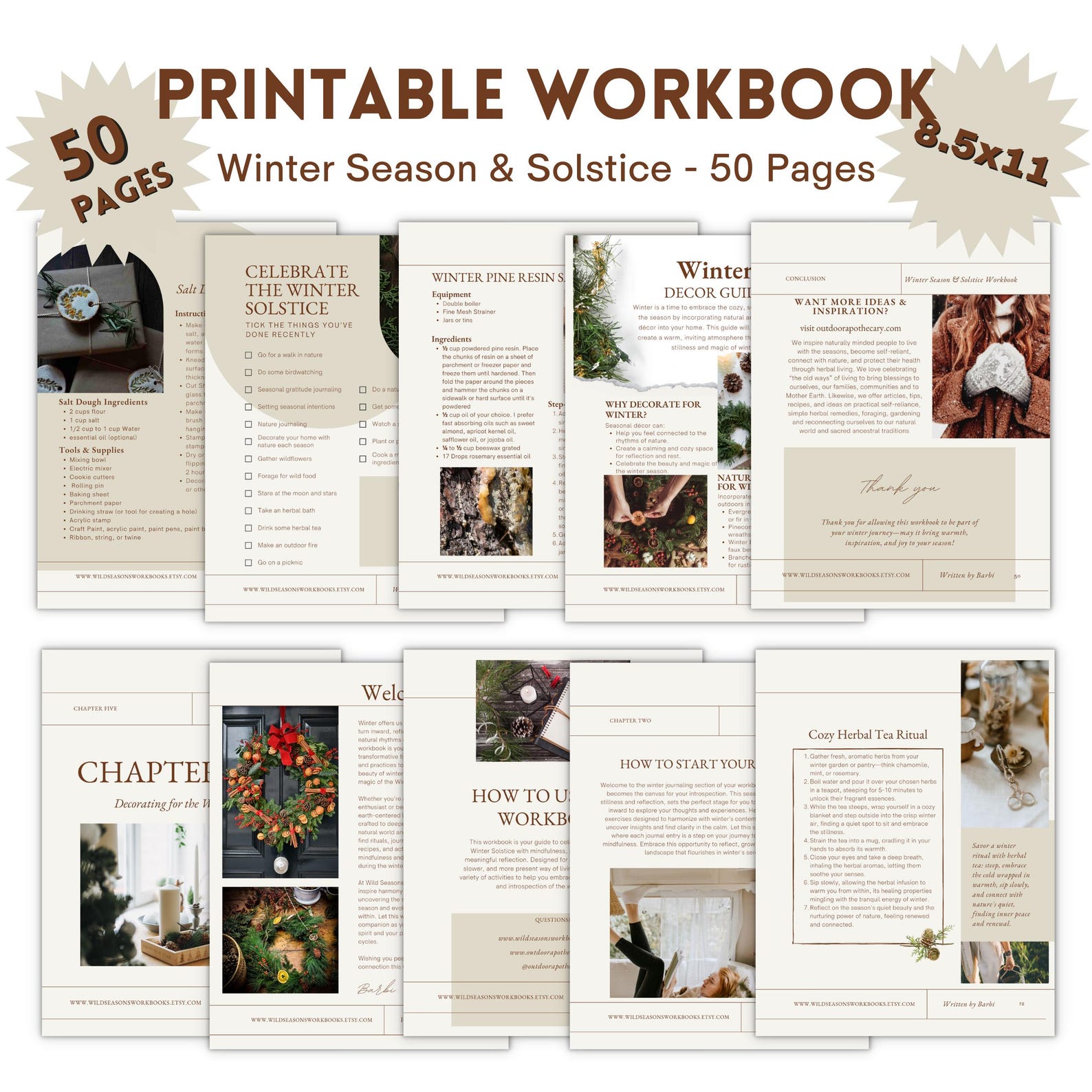 Winter Season & Solstice Guided Workbook - Etsy