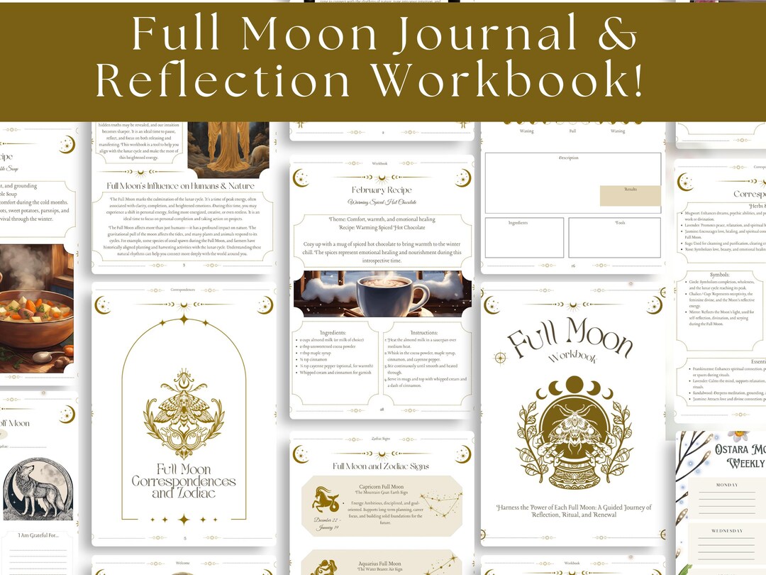 Full Moon Journal & Reflection Workbook! - 73 Pages! - Full Moon ...