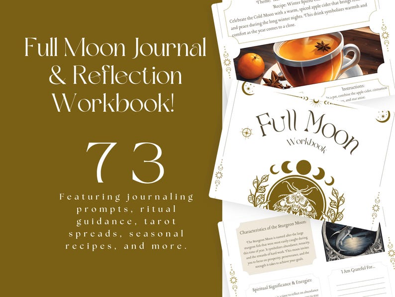 Full Moon Journal & Reflection Workbook! - 73 Pages! - Full Moon ...