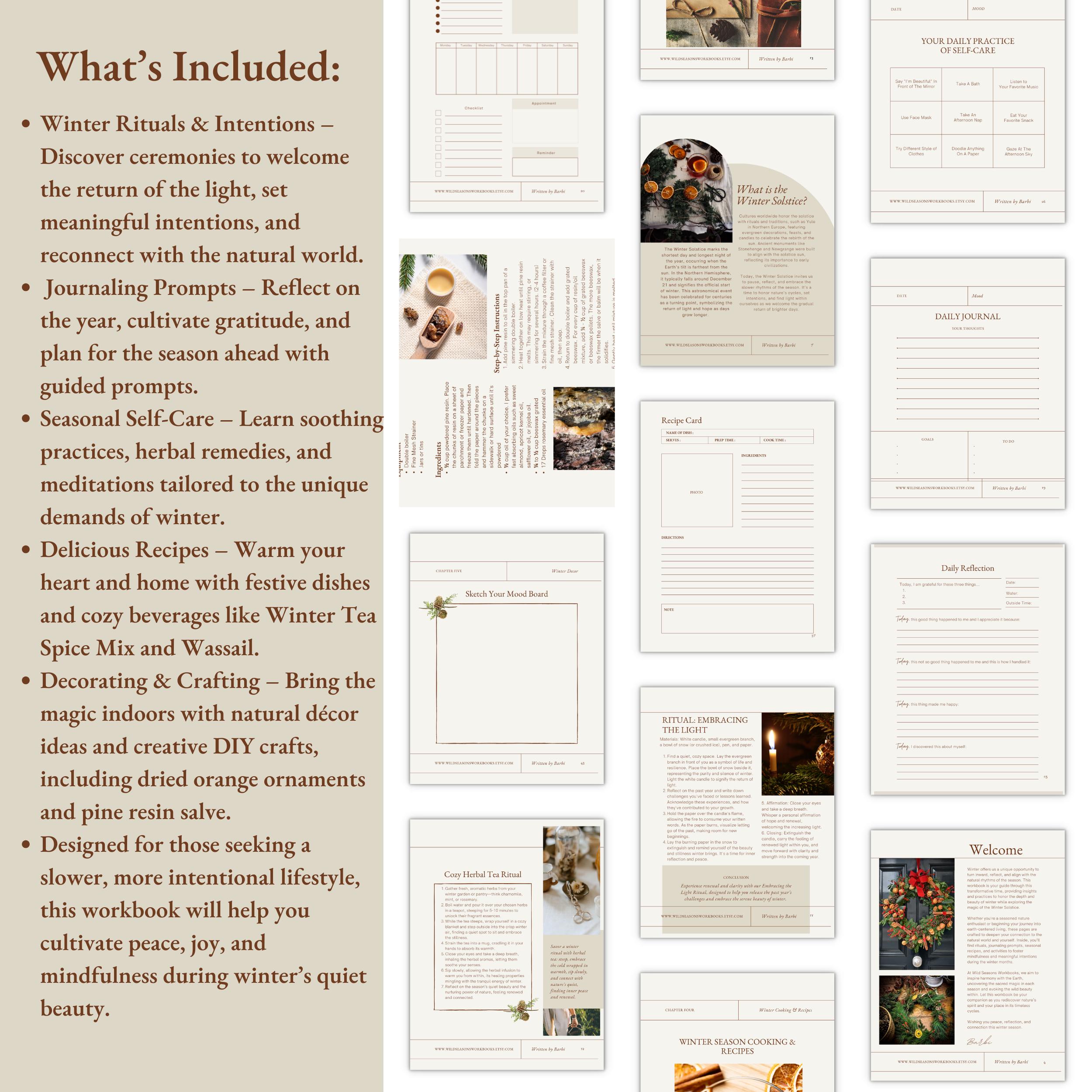 Winter Season & Solstice Guided Workbook - Etsy
