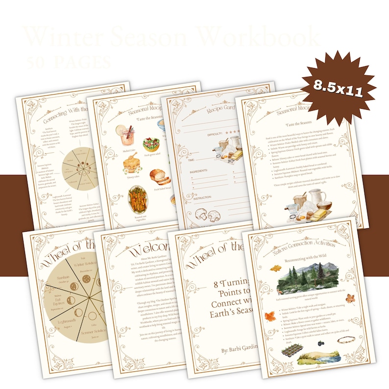8 Seasonal Turning Points on the Wheel of the Year Workbook - Etsy
