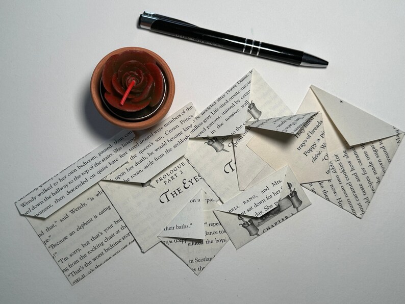 20 Book Page Mini Envelopes Junk Journal Upcycled Paper Ephemera ...