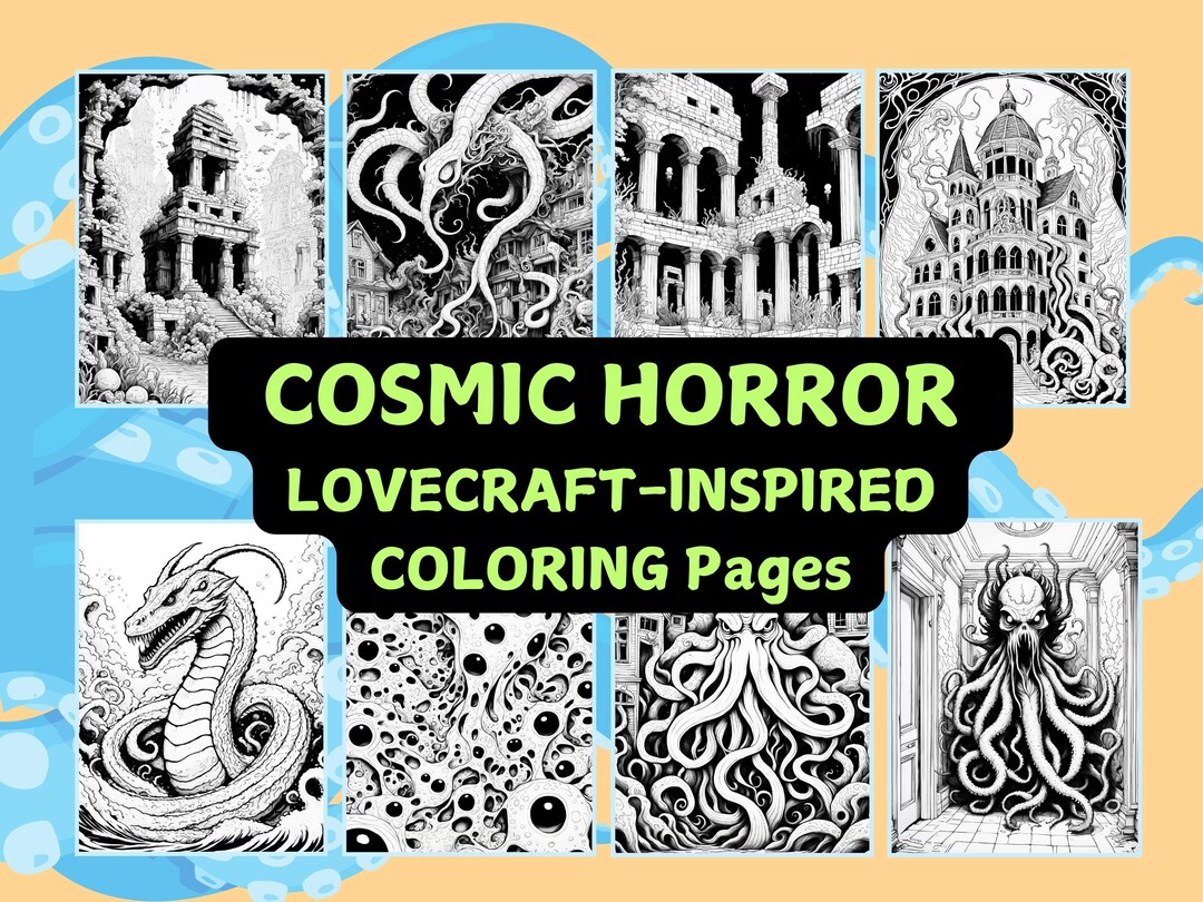 Cosmic Horror Coloring Pages: Eerie Eldritch Creatures & Cthulhu Art ...