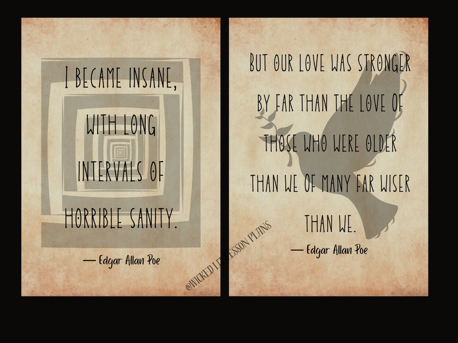 Edgar Allan Poe Quote Bundle - Macabre Gothic Romance Digital Print ...