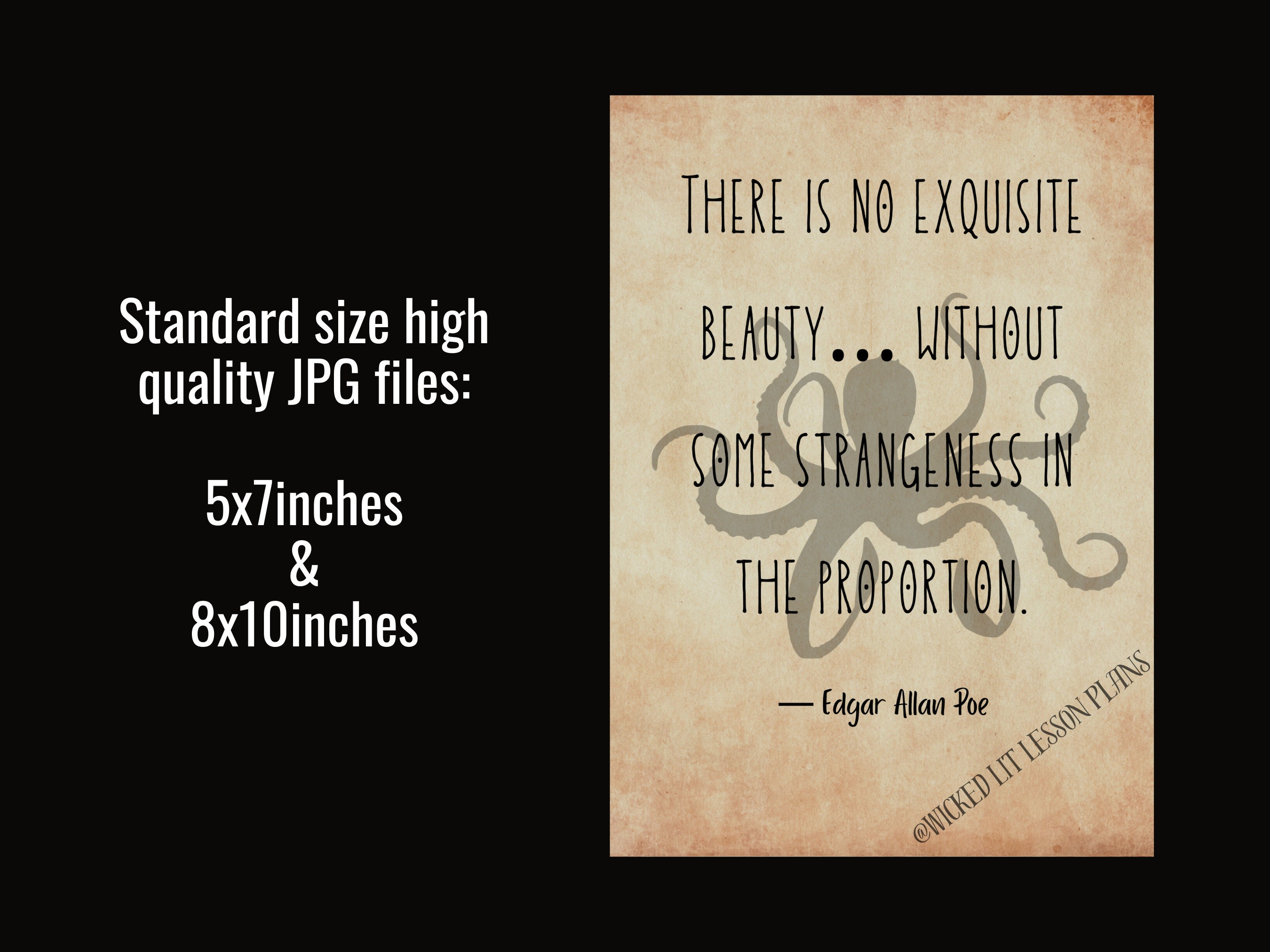 Edgar Allan Poe Quote Bundle - Macabre Gothic Romance Digital Print ...