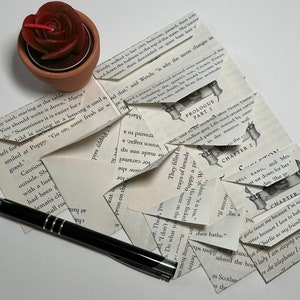 20 Book Page Mini Envelopes Junk Journal Upcycled Paper Ephemera ...