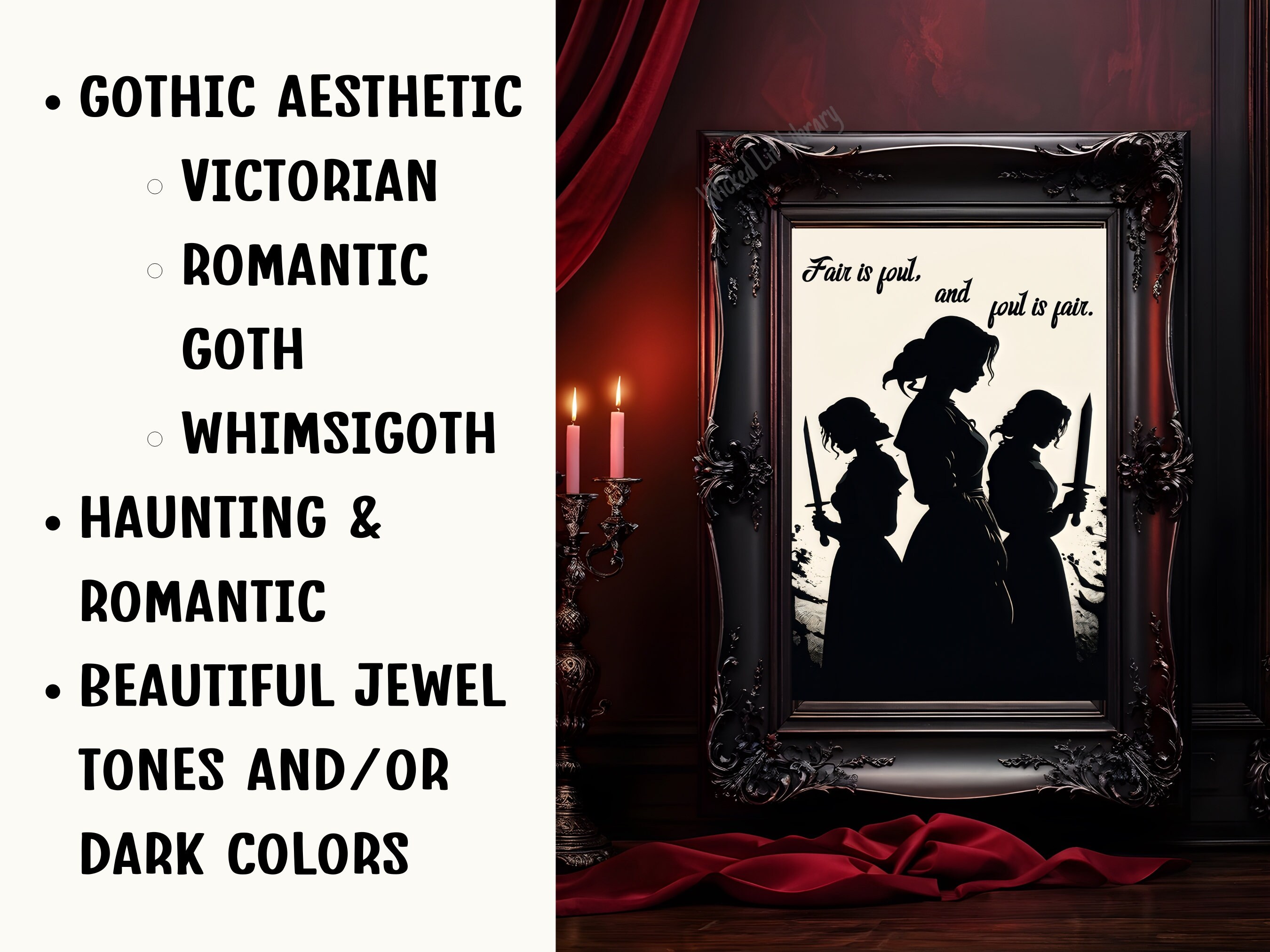 Gothic Frame Mockup Bundle | Wall Art Mockup Pack | Haunting and ...