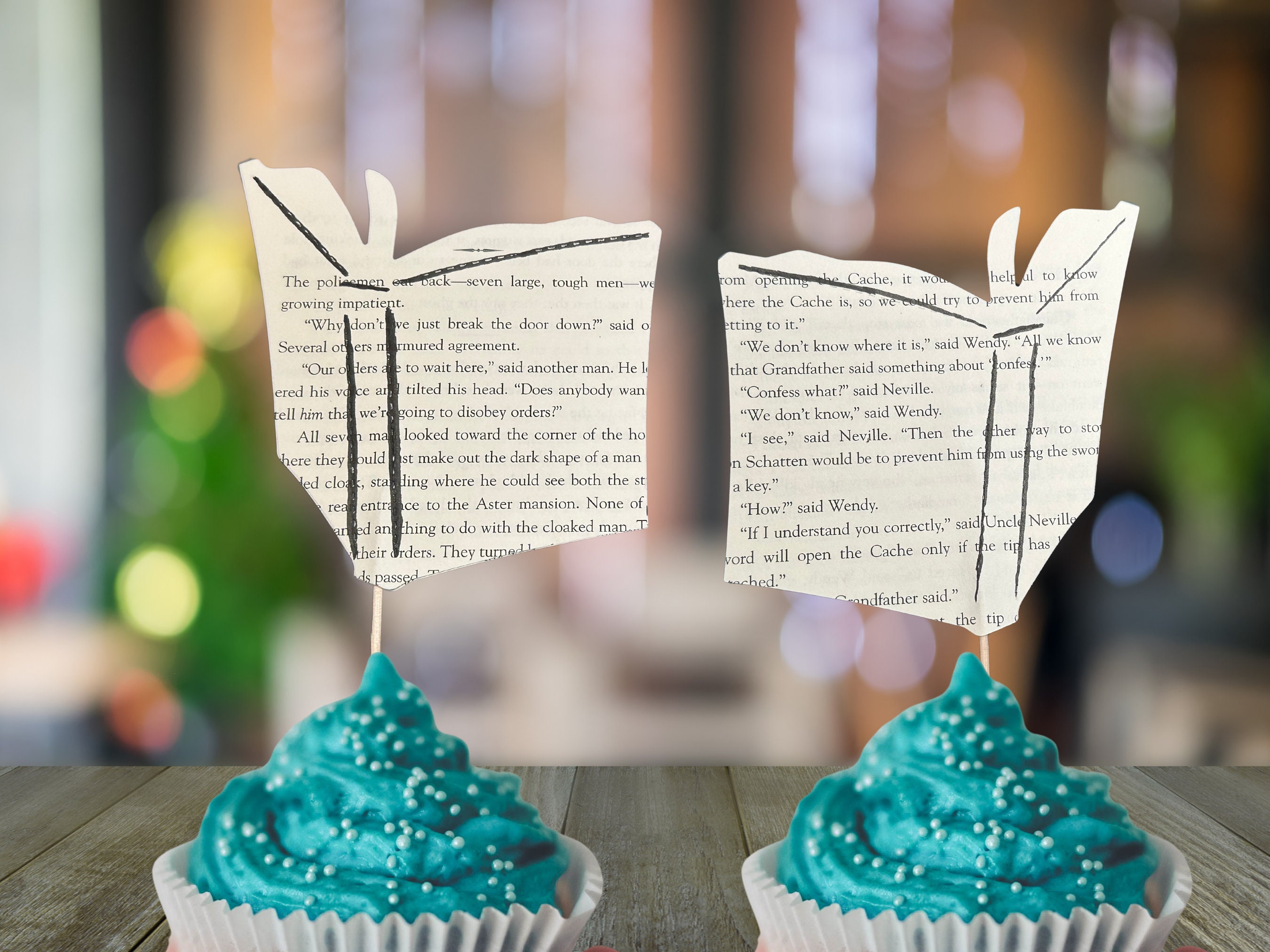 Book Page Cupcake Toppers Open Book Cupcake Topper Baby Shower Decor ...