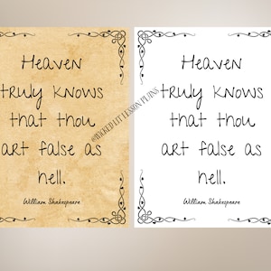 16 Witty Shakespeare Insults Bundle - Downloadable Classroom Decor ...