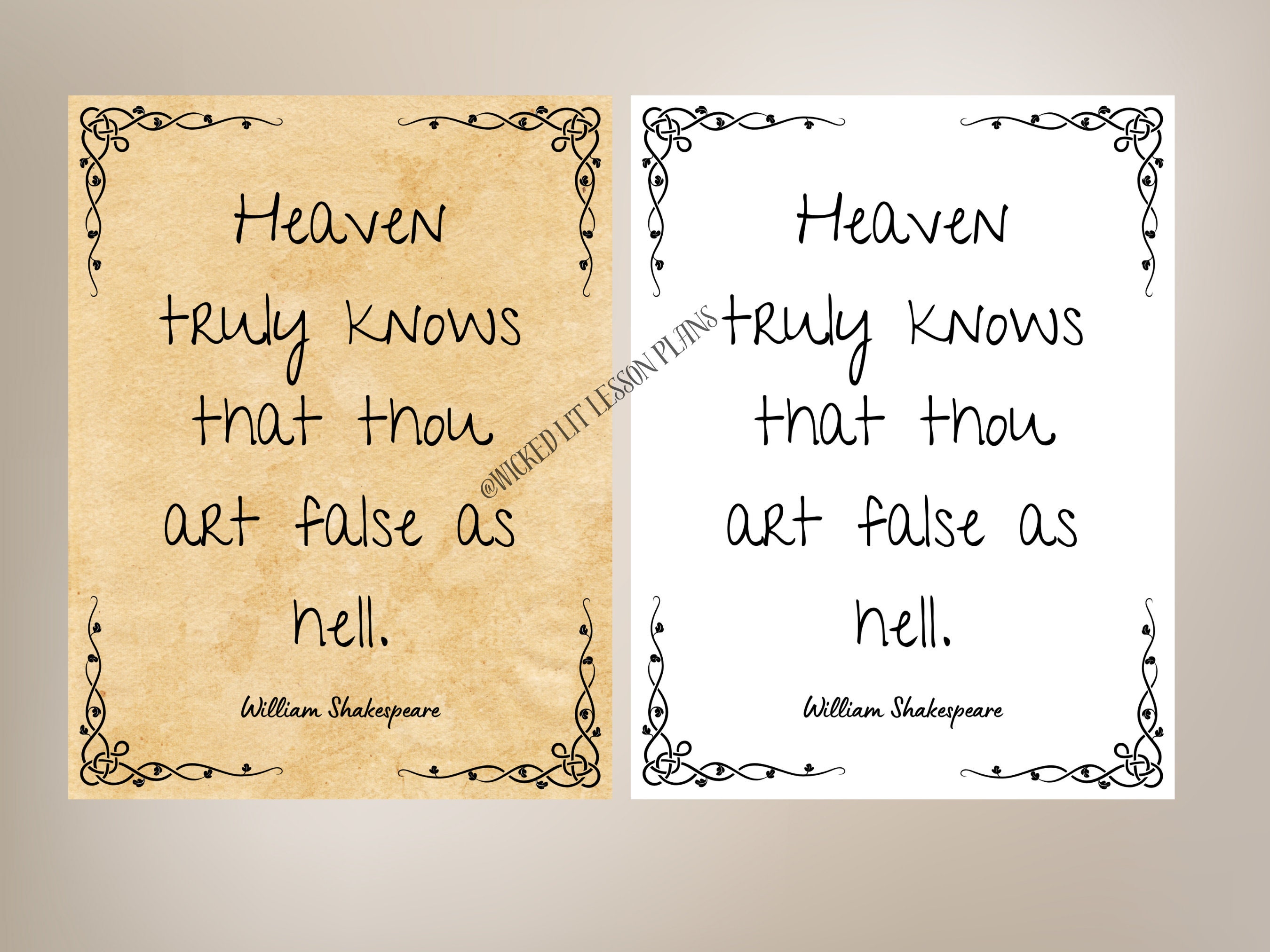 16 Witty Shakespeare Insults Bundle Downloadable Classroom Decor ...