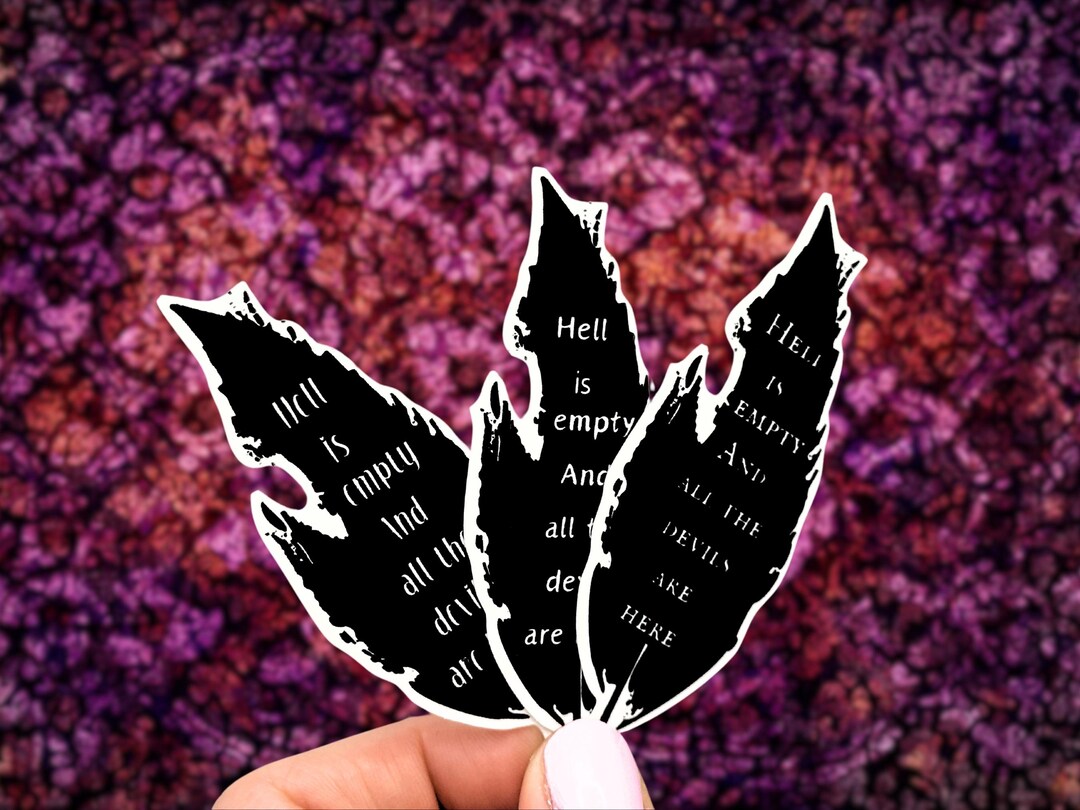 William Shakespeare Tempest Quote Sticker - Hell is Empty and All the ...