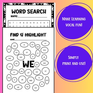 Sight Word Activity Busy Pack/bundle Word Search & Fun Vocabulary ...