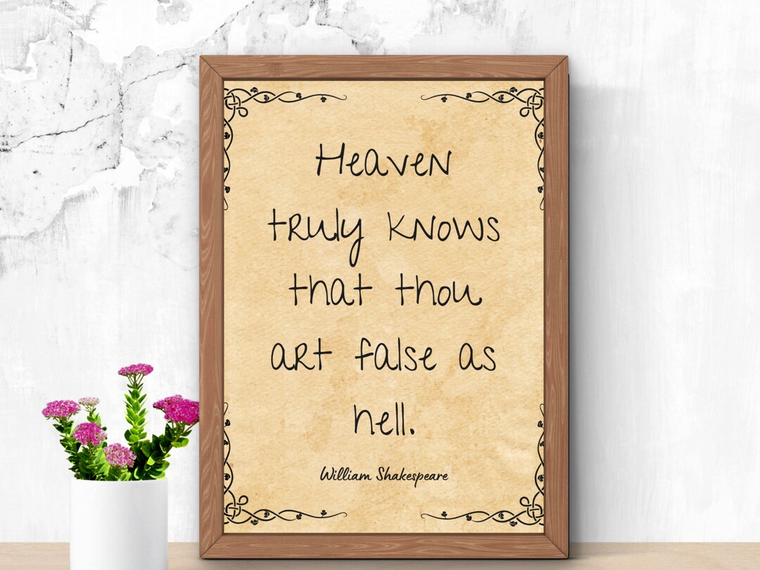 Shakespeare Insult Poster: Othello Digital Download, William ...