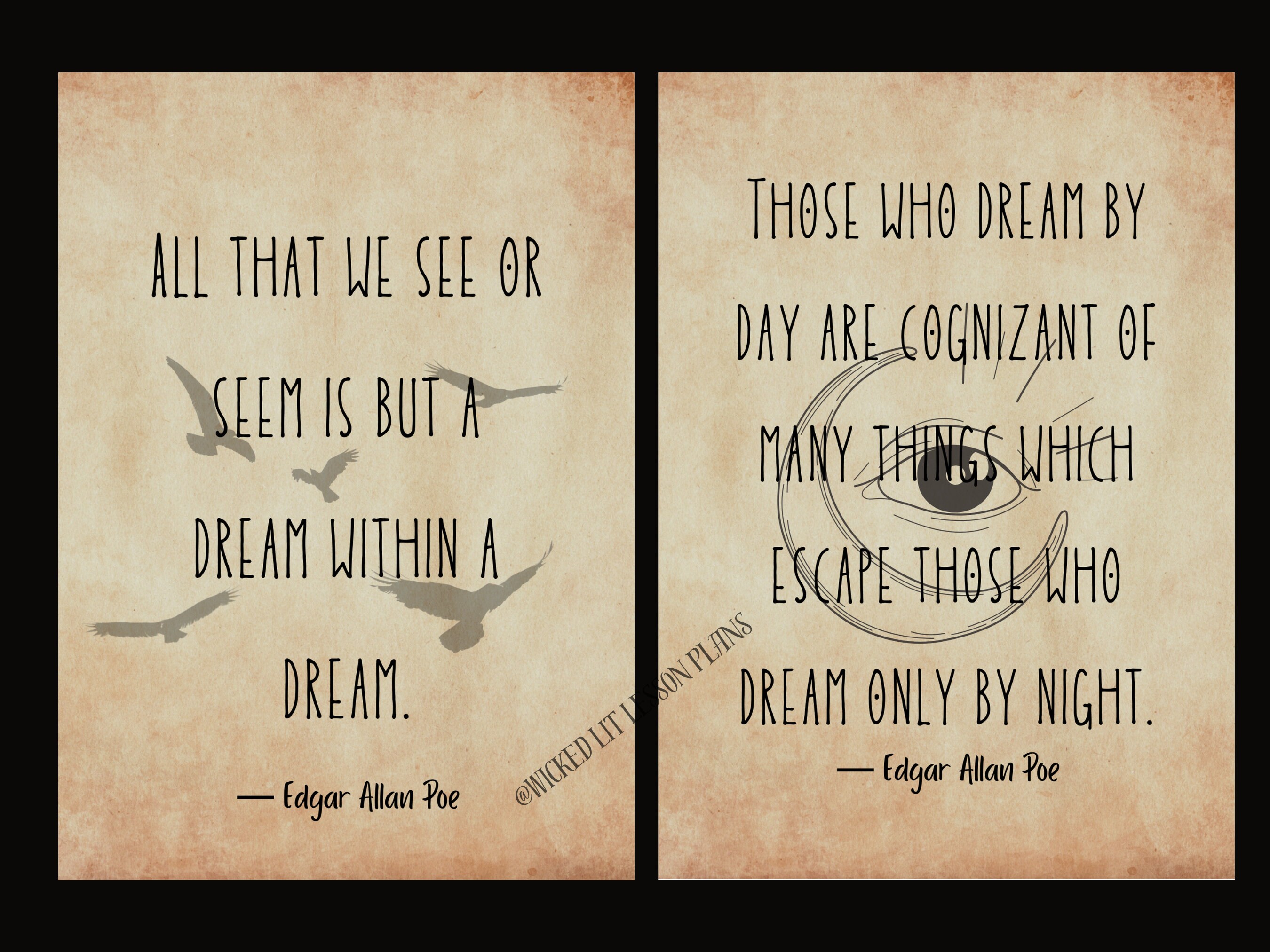 Edgar Allan Poe Quote Bundle - Macabre Gothic Romance Digital Print ...