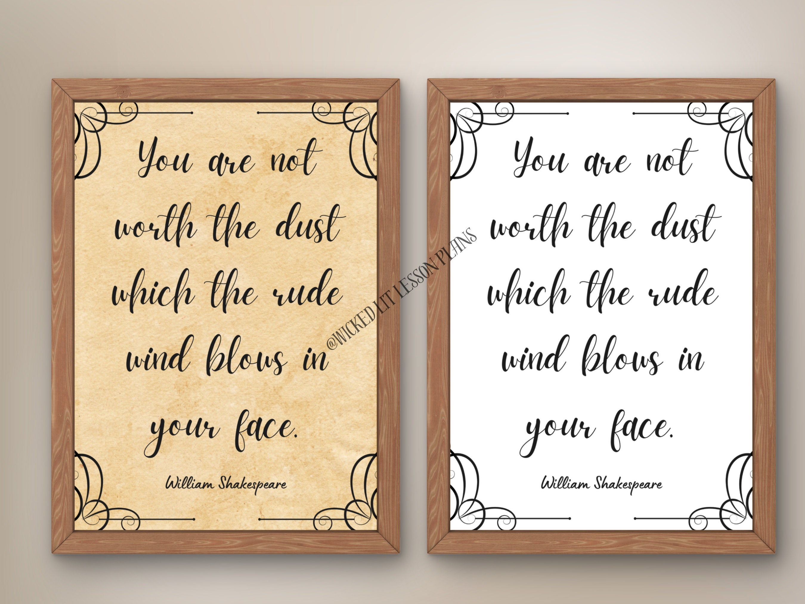 16 Witty Shakespeare Insults Bundle - Downloadable Classroom Decor ...
