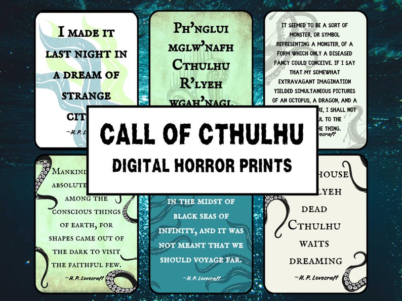 H.P. Lovecraft Digital Download - Call of Cthulhu, Lovecraftian Horror ...