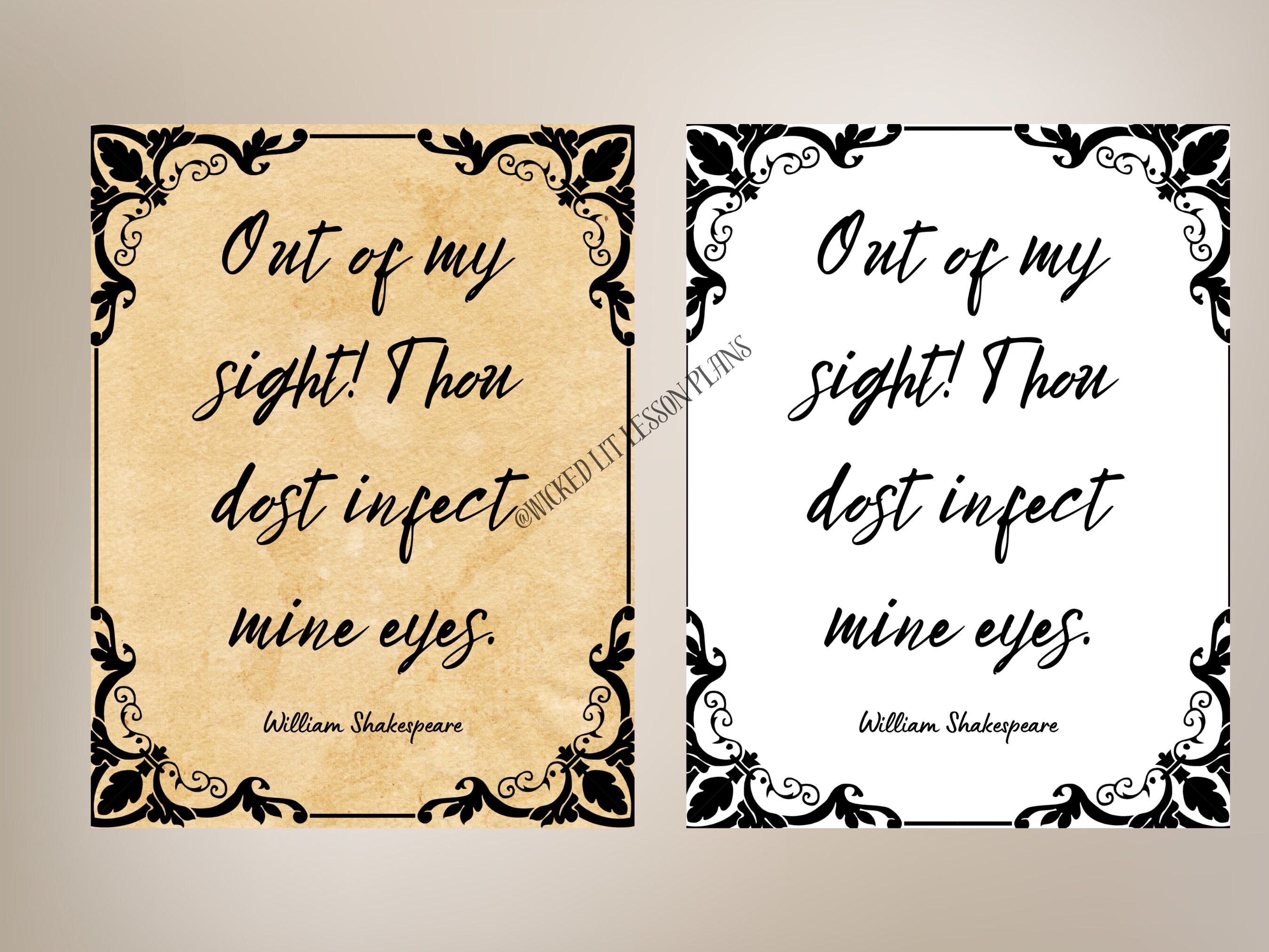 16 Witty Shakespeare Insults Bundle Downloadable Classroom Decor ...