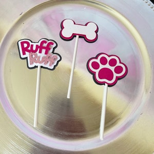 Puppy Cupcake Toppers Pink/cupcake Toppers/birthday Cupcakes/puppy ...
