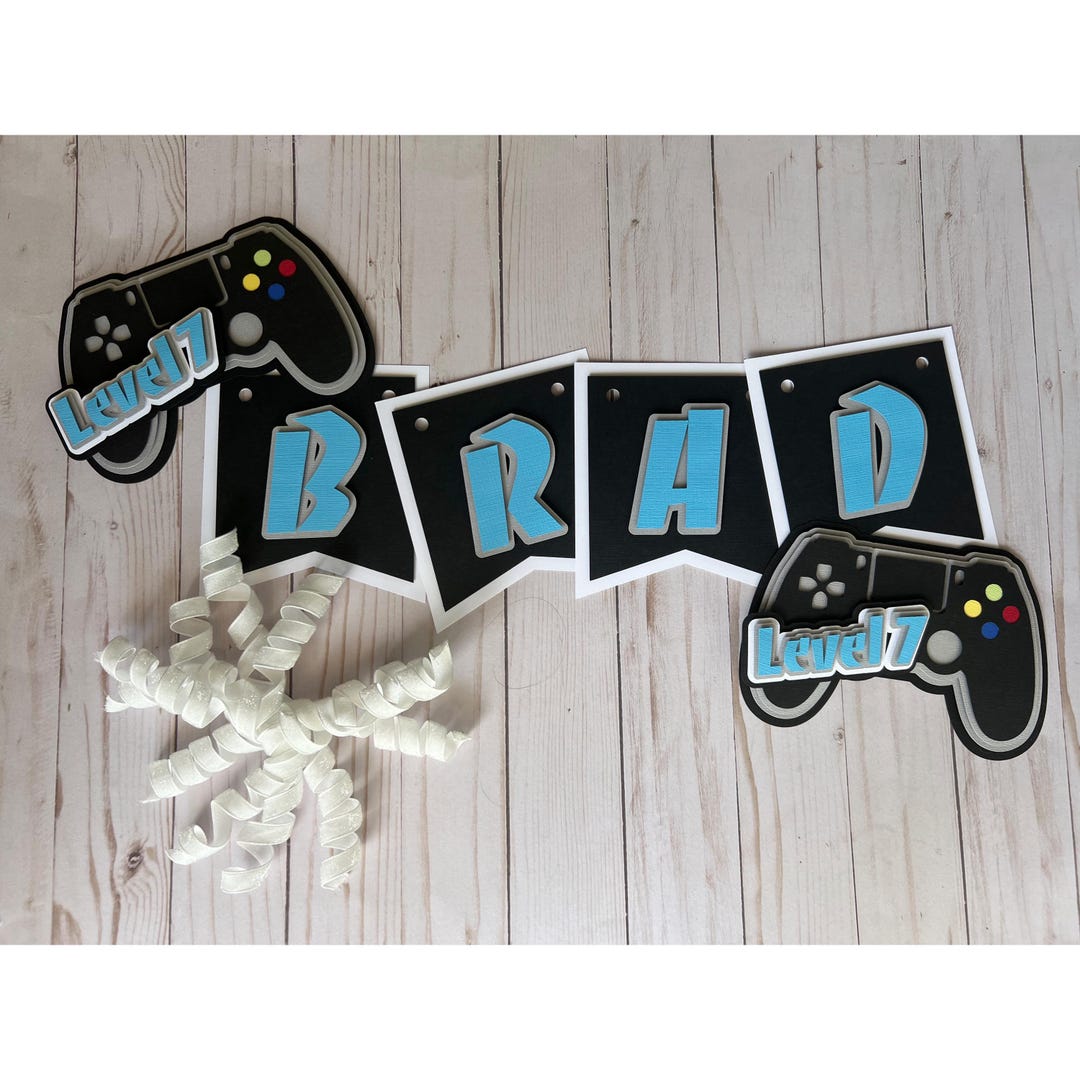 Video Game Personalized Birthday Banner|personalized Gamer Banner|video ...