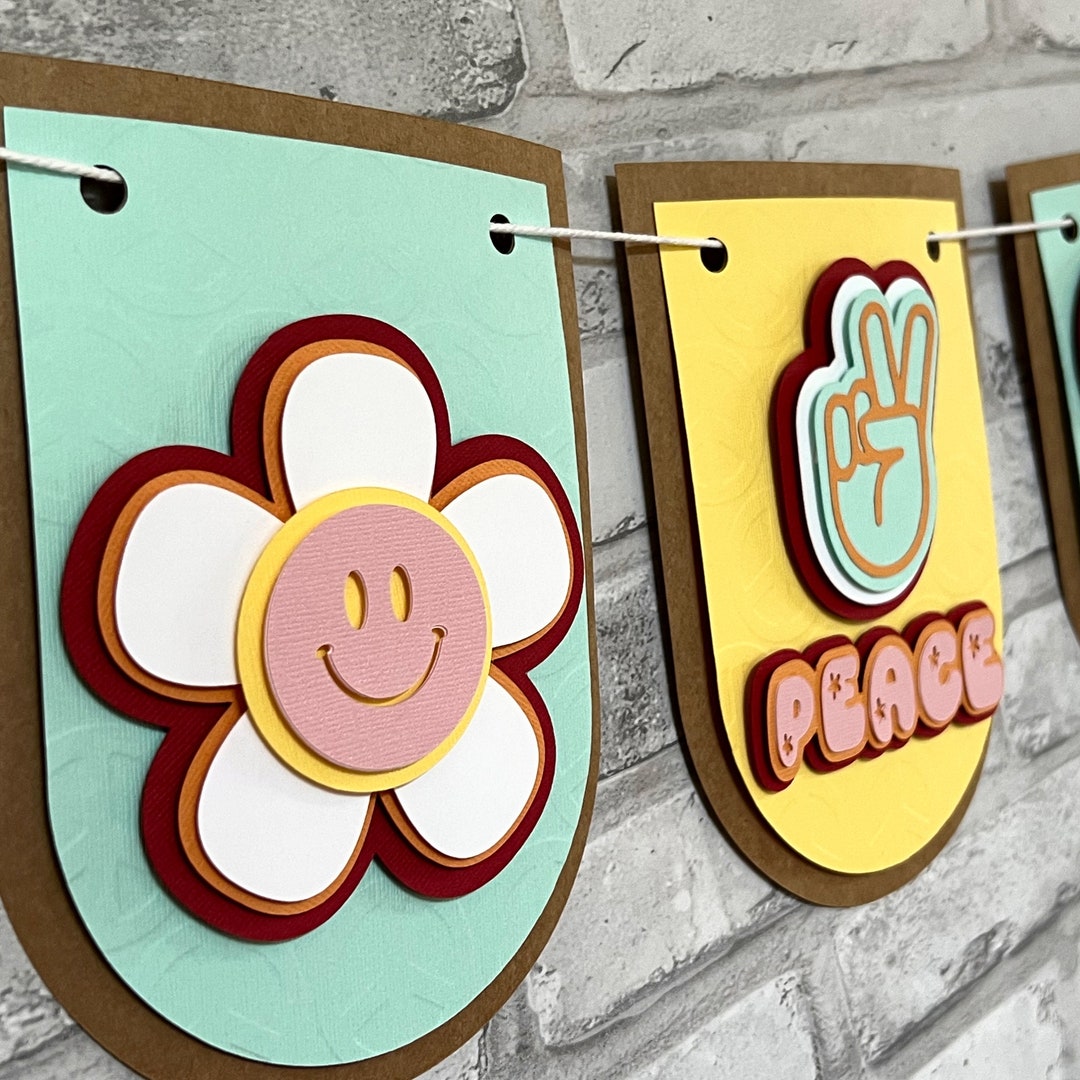 Groovy Party Banner, Peace Love Party Banner, Hippie Party Banner, 70's ...