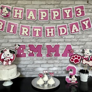 Puppy Cupcake Toppers Pink/cupcake Toppers/birthday Cupcakes/puppy ...