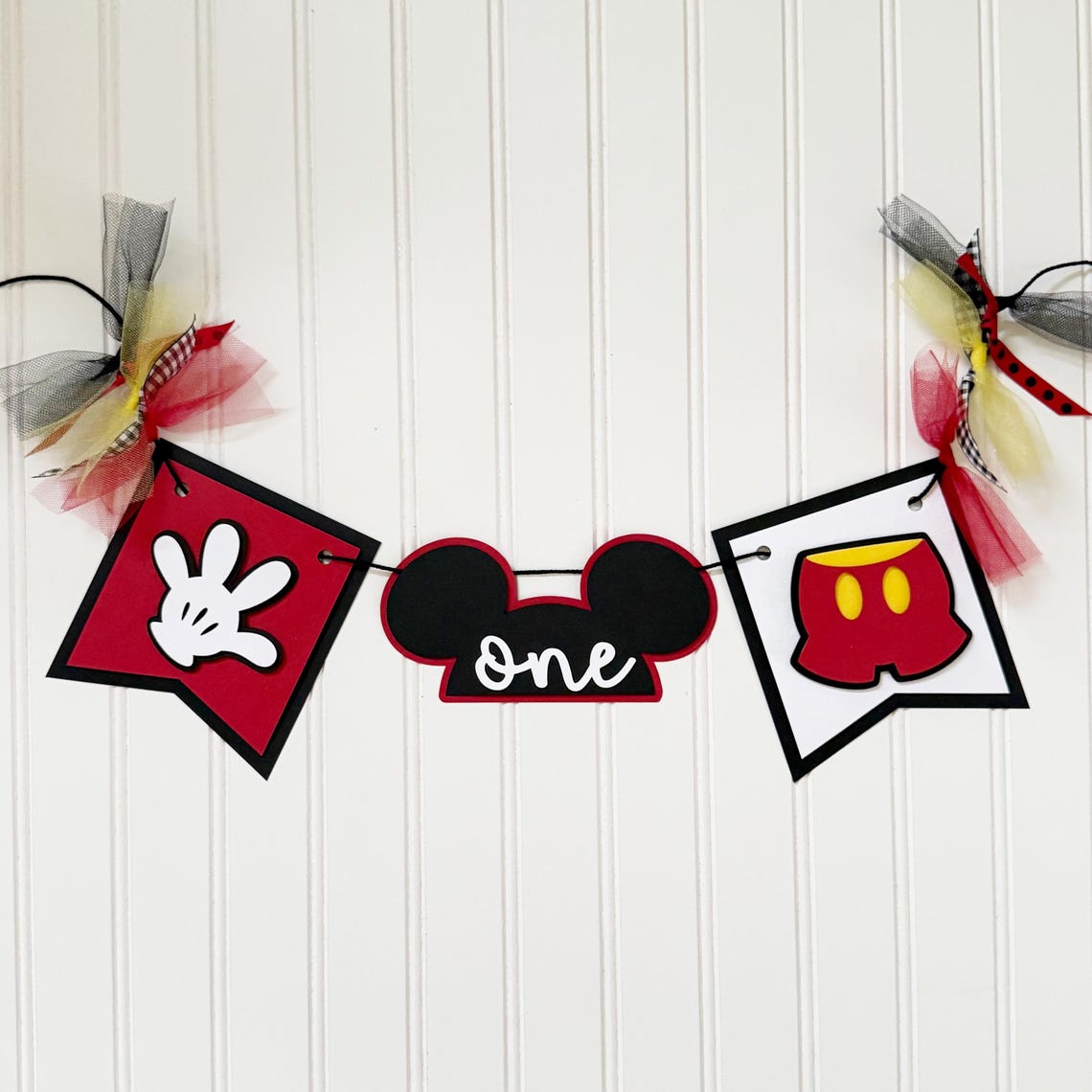 Mickey High Chair Banner|mickey Banner|birthday Banner|personalized ...