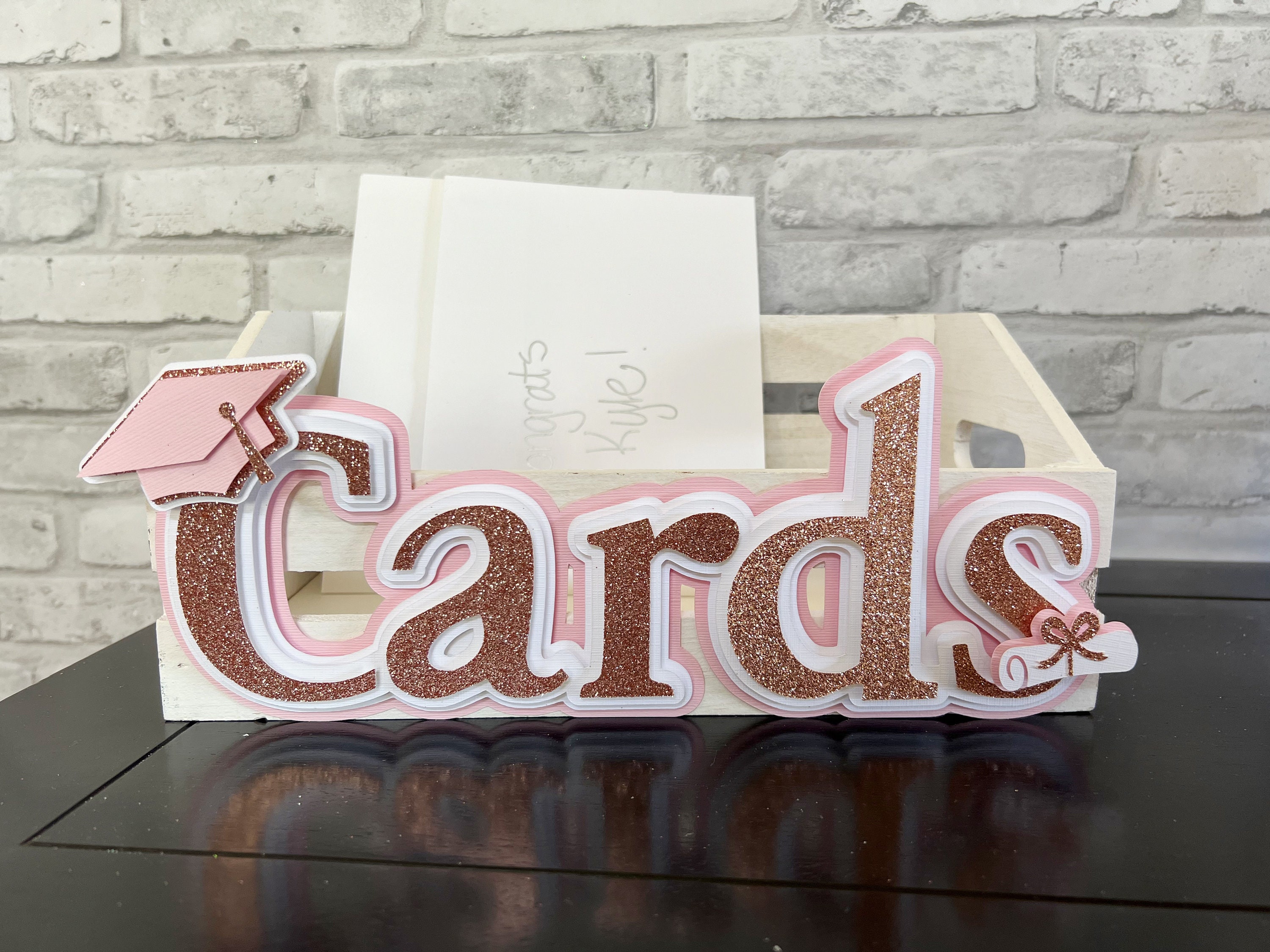 Graduation Card Banner in Pink|card Box Banner|custom Graduation Banner ...
