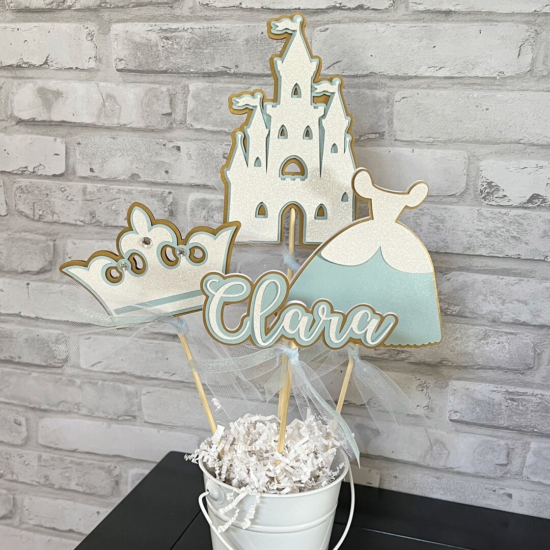 Princess Centerpiece Blue/princess Birthday/princess Party/princess ...