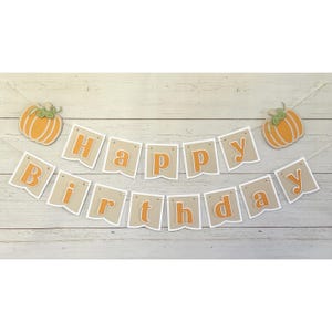 Pumpkin Happy Birthday Banner|sweet Little Pumpkin Banner| Pumpkin ...