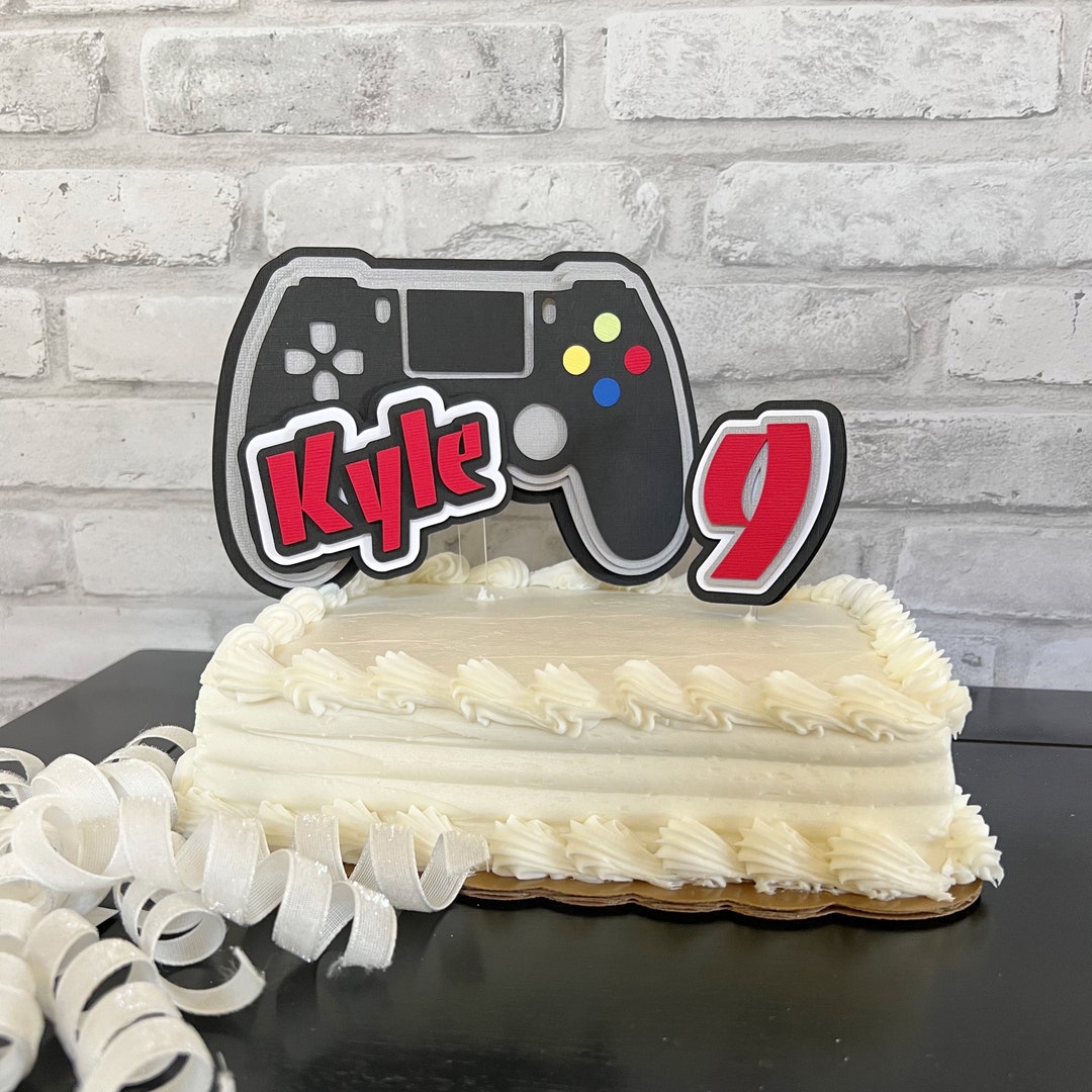 Video Game Cake Topper|personalized Gamer Cake Topper|video Game ...