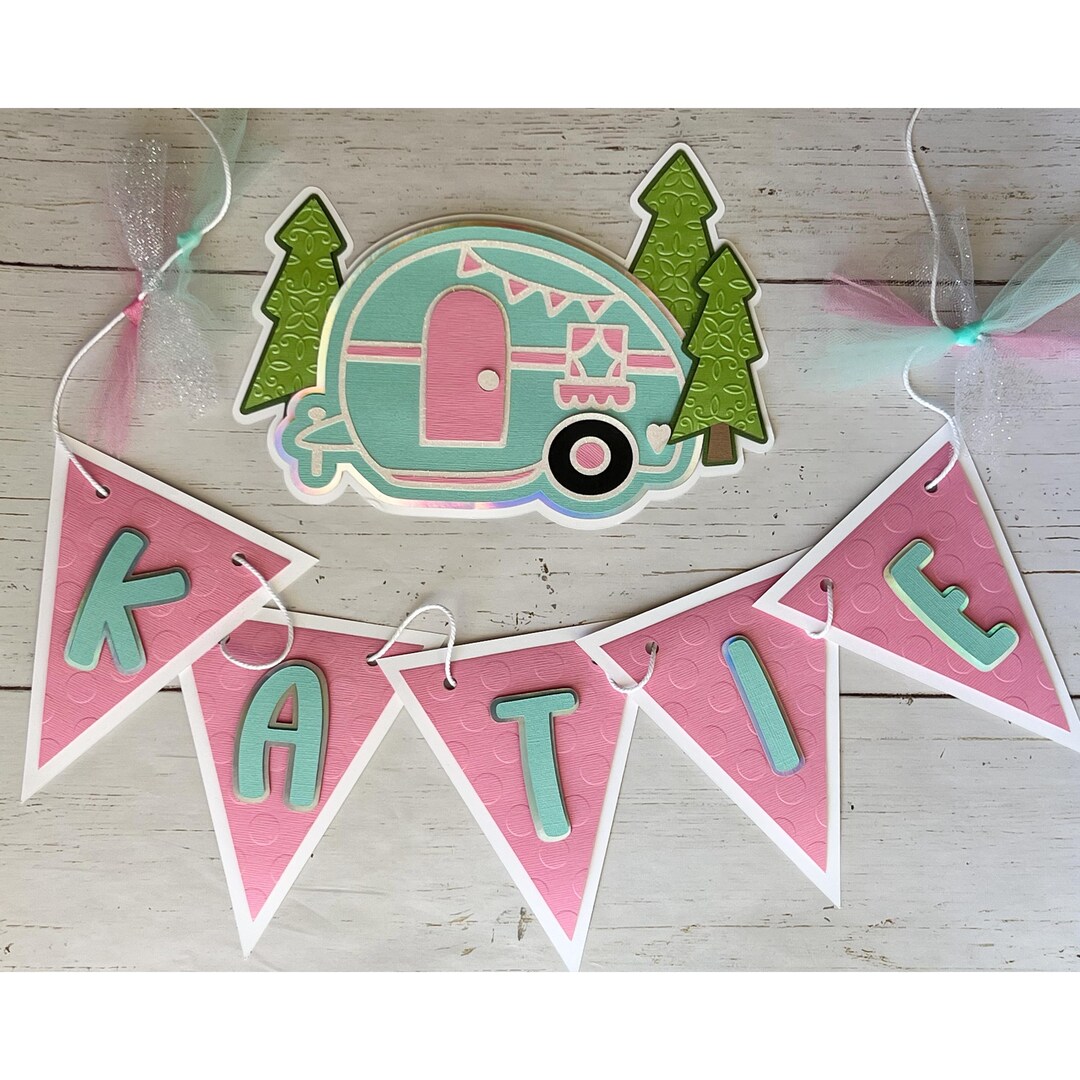 Happy Glamper Personalized Birthday Banner|happy Camper Birthday Banner ...
