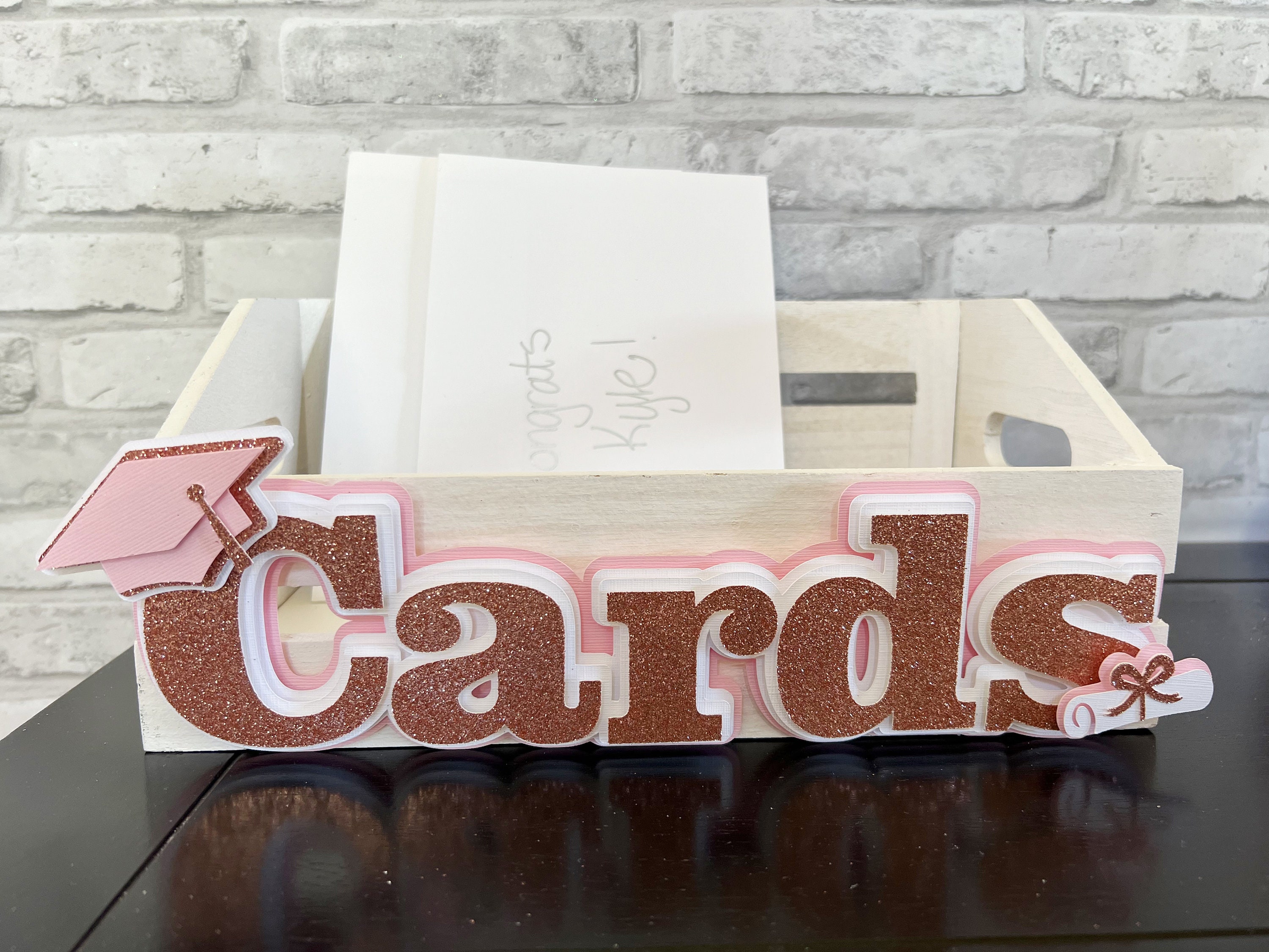 Graduation Card Banner in Pink|card Box Banner|custom Graduation Banner ...