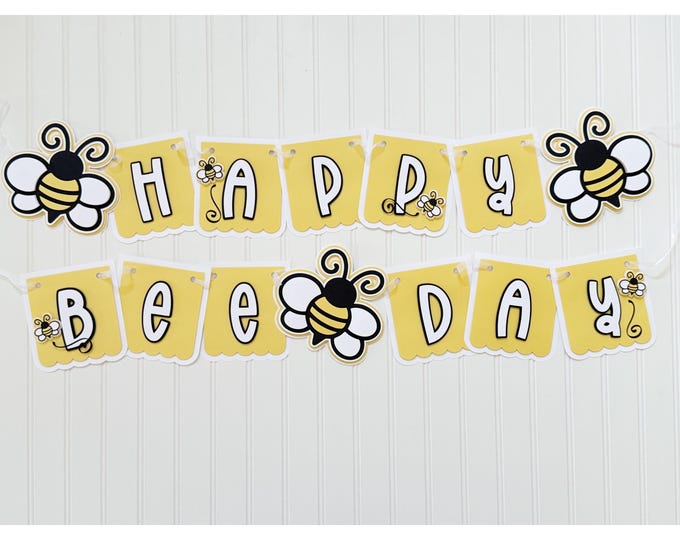 HAPPY BEE Day BANNER | Birthday Party | Honey Bee | First Birthday ...