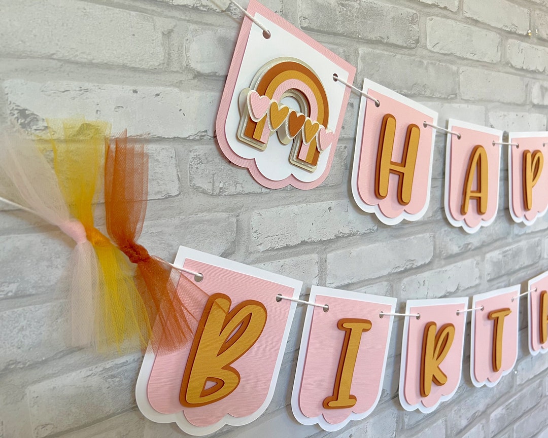 Rainbow Happy Birthday Banner Personalized Rainbow Banner - Etsy